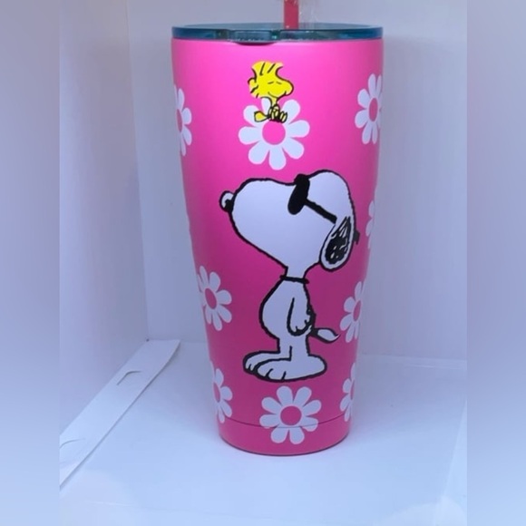 Peanuts | Dining | Peanuts 32 Oz Tumbler Pink Spring Summer Woodstock Snoopy Tumbler Pink | Poshmark